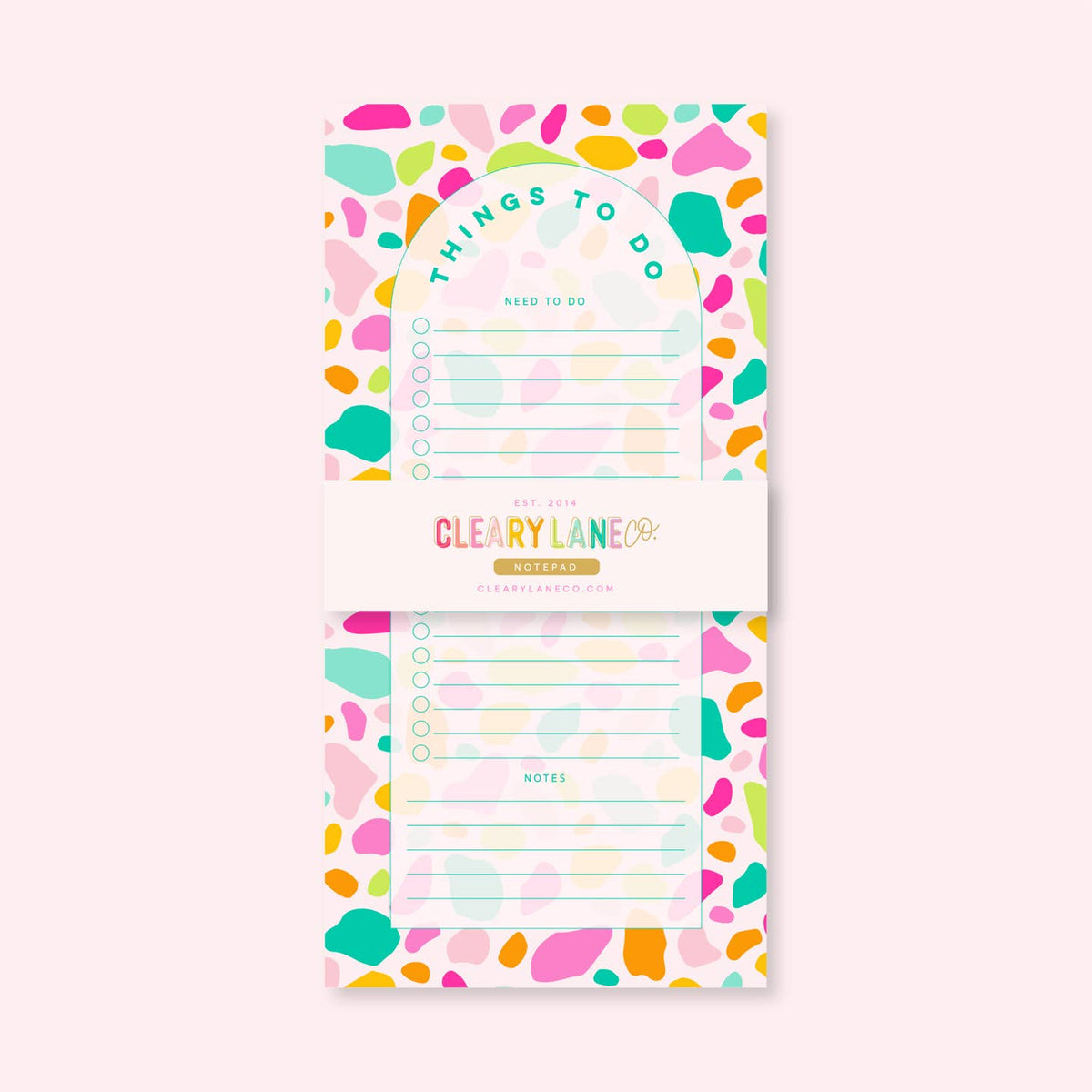 Pink Rainbow Terrazzo Notepad — Pecan Row