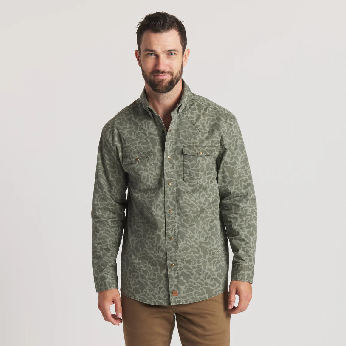 El Campo Performance Ranch Shirt in Dark Olive — Pecan Row