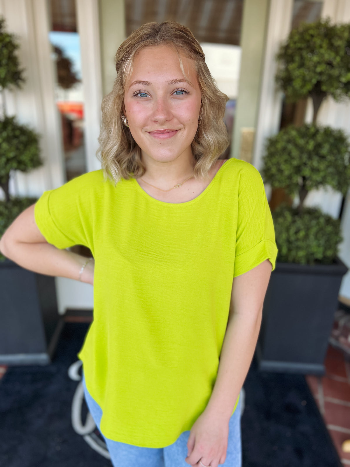 Jenna’s Favorite Top in Neon Lime — Pecan Row