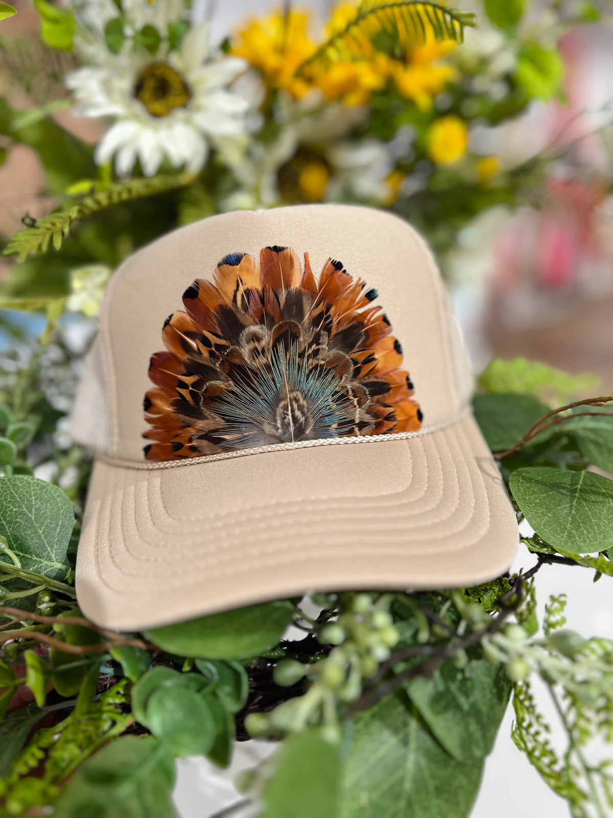 The Leila Sand Feather Foam Trucker Hat — Pecan Row
