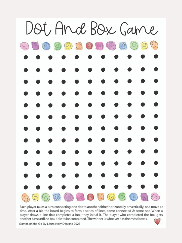 Dot and Box Game Games On The Go — Pecan Row